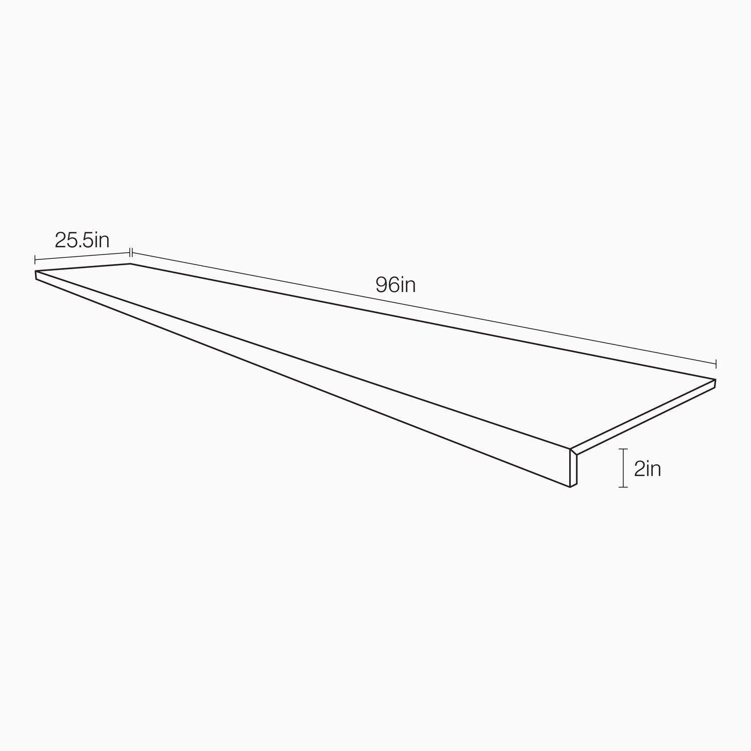 Travertine Pre-Fab 25.5x96 L-Shaped Top Matte Porcelain Tile in Navona ...
