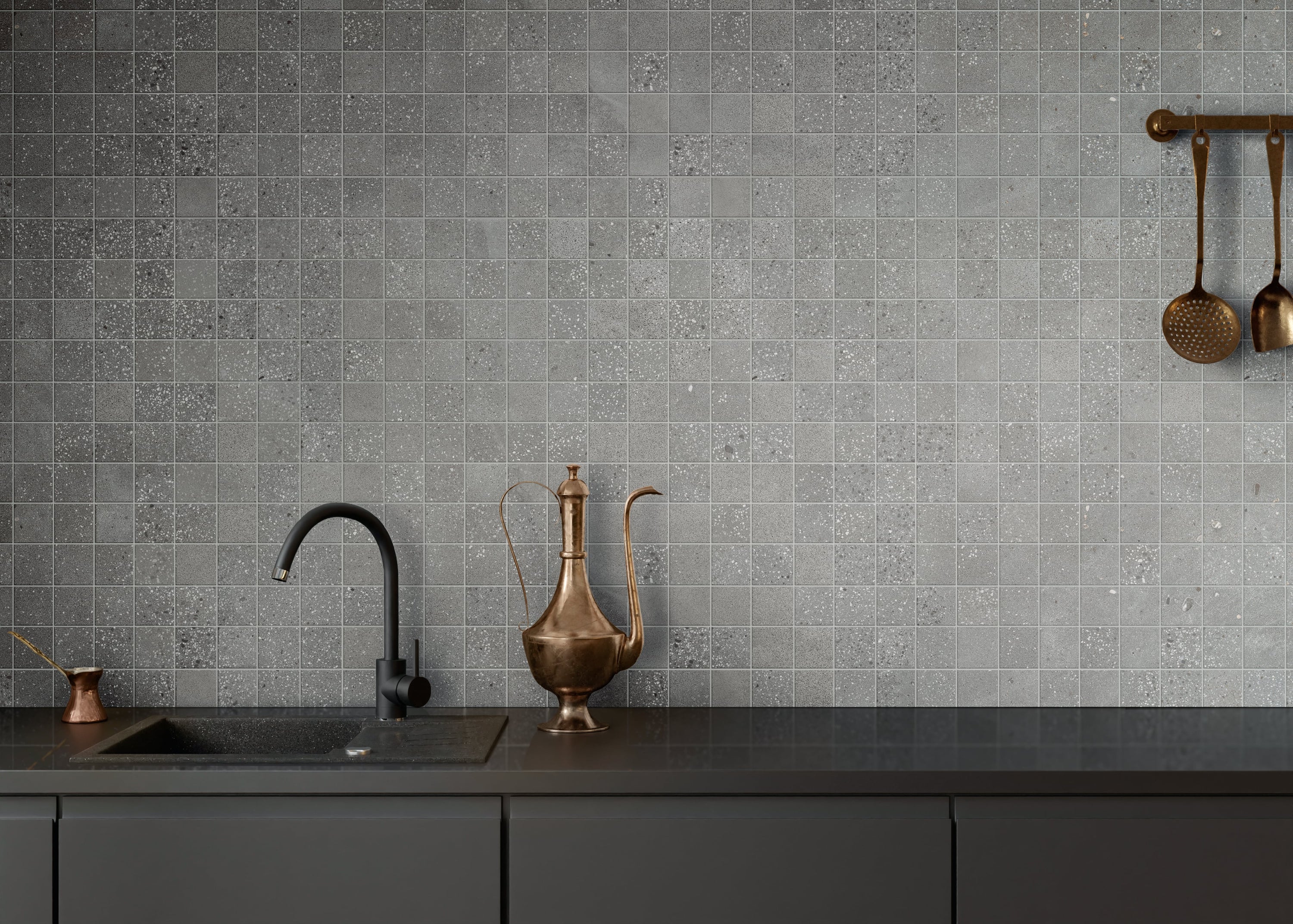 Area 51 2x2 Matte Porcelain Mesh Mosaic Tile in Steel – MILE®stone