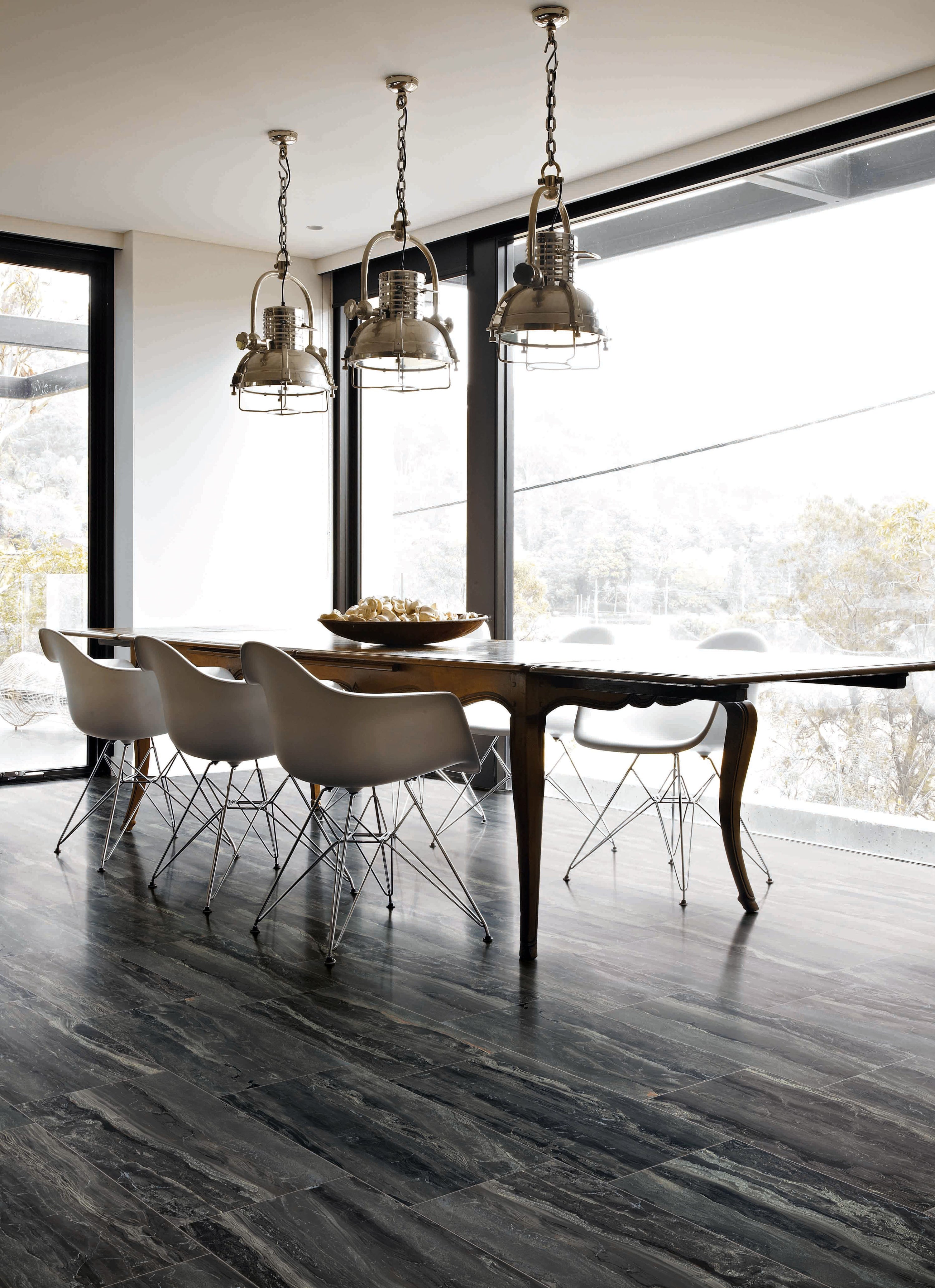 Breccia 12x24 Polished Porcelain Tile in Noir – MILE®stone