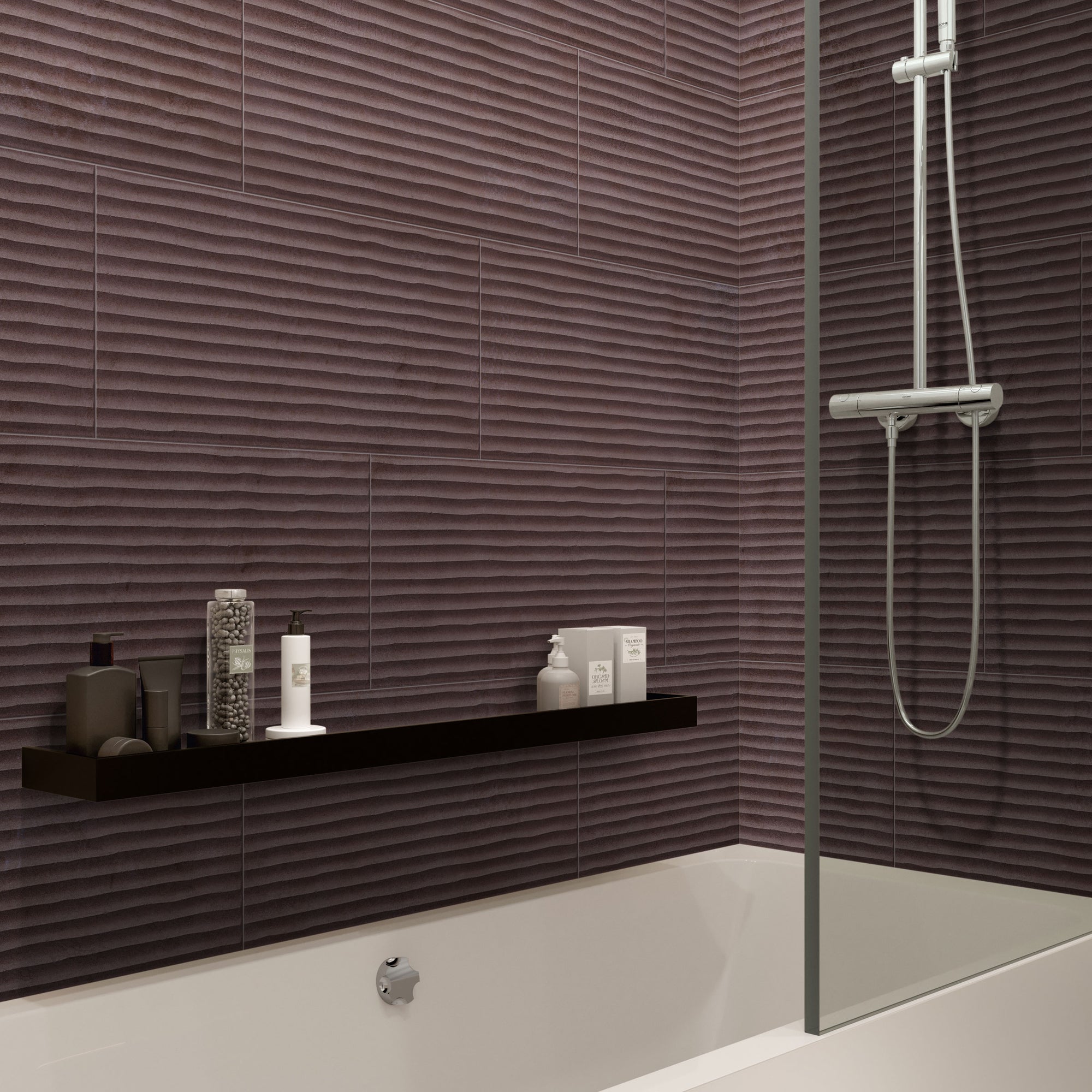 Earthen 12x24 Flute Porcelain Tile in Marron – MILE®stone