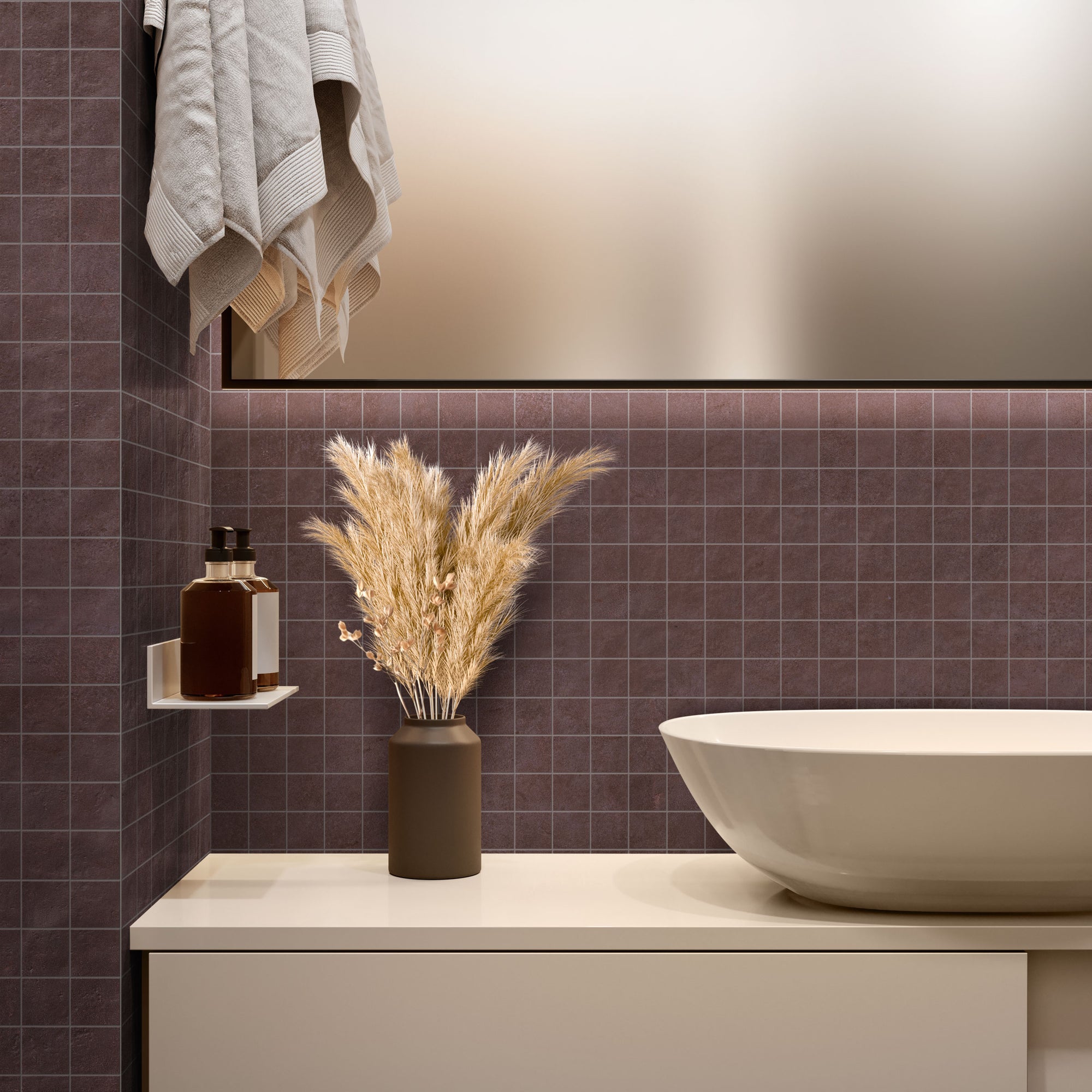 Earthen 2x2 Matte Porcelain Mesh Mosaic Tile in Marron – MILE®stone
