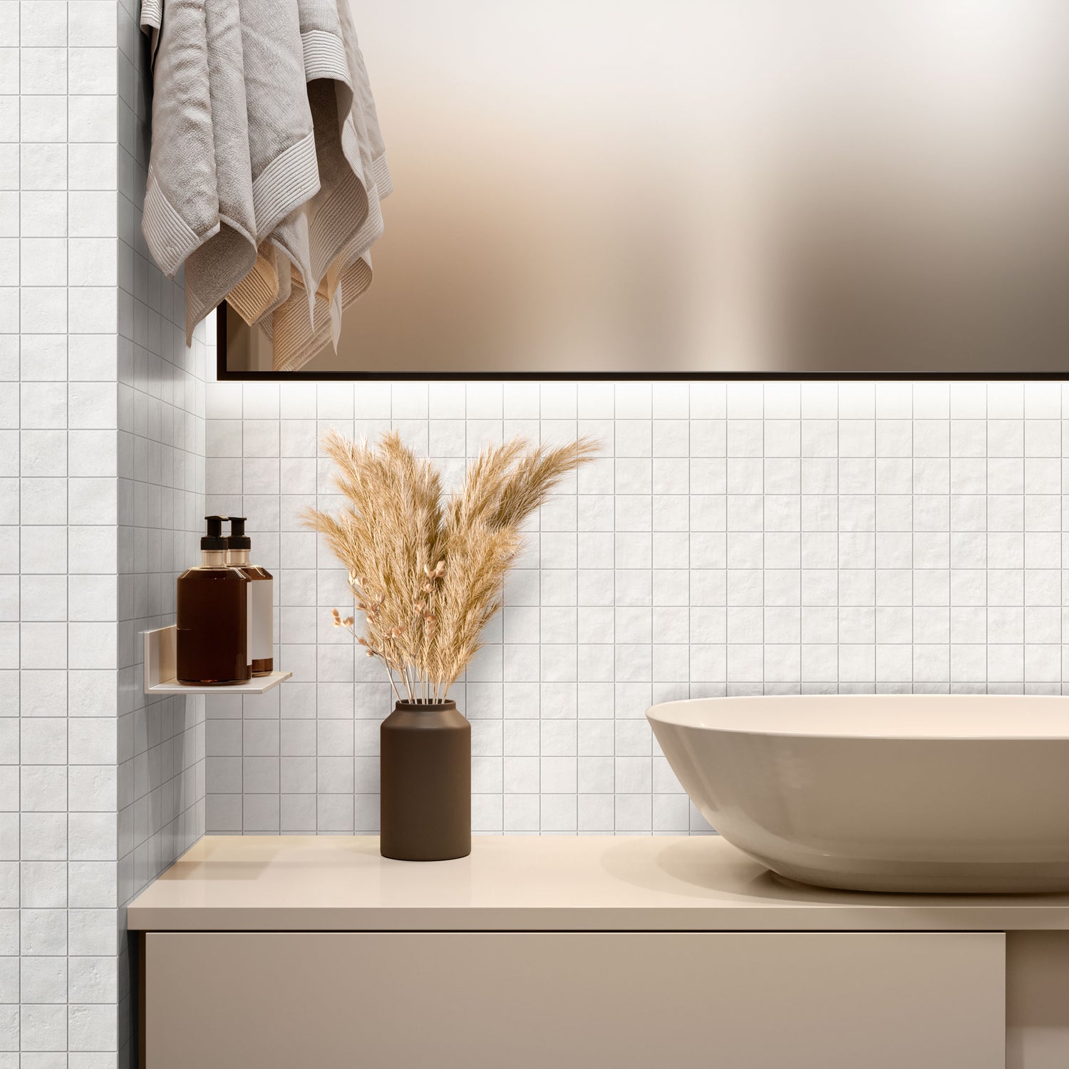 Earthen 2x2 Matte Porcelain Mesh Mosaic Tile in Whisper – MILE®stone