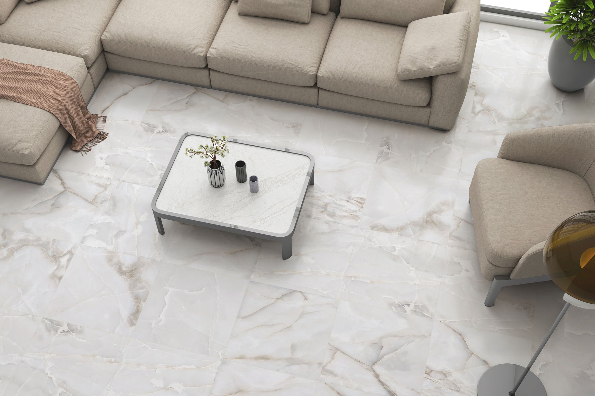 Onyx 24x24 Matte Porcelain Tile in White – MILE®stone