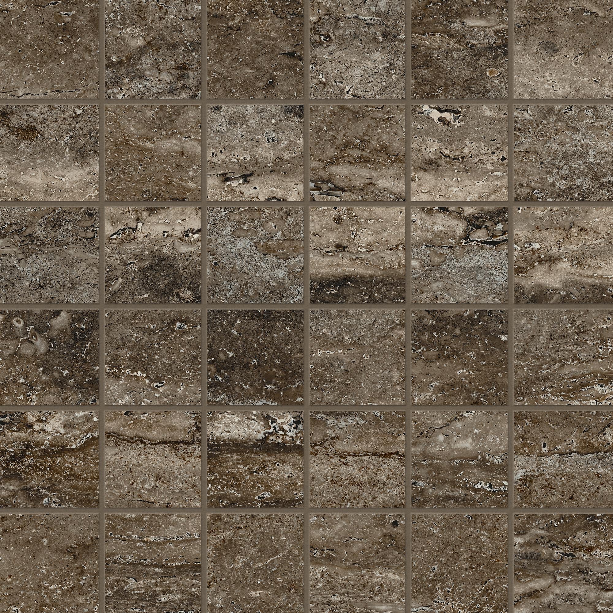 Travertine 2x2 Polished Porcelain Mesh Mosaic Tile in Titanium – MILE®stone