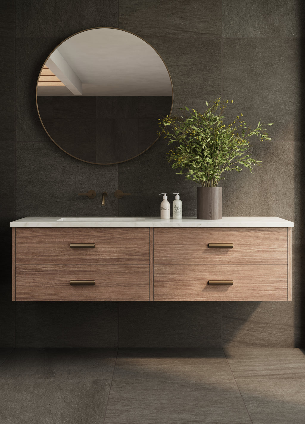 Basaltine 24x24 Matte Porcelain Tile in Nut – MILE®stone