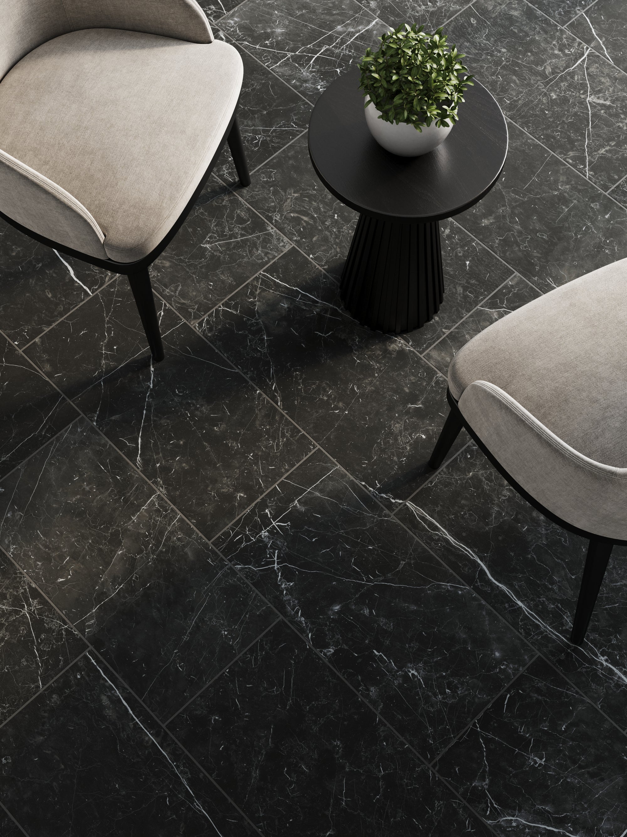 Luxury 12x24 Matte Porcelain Tile in Nero Marquina – MILE®stone