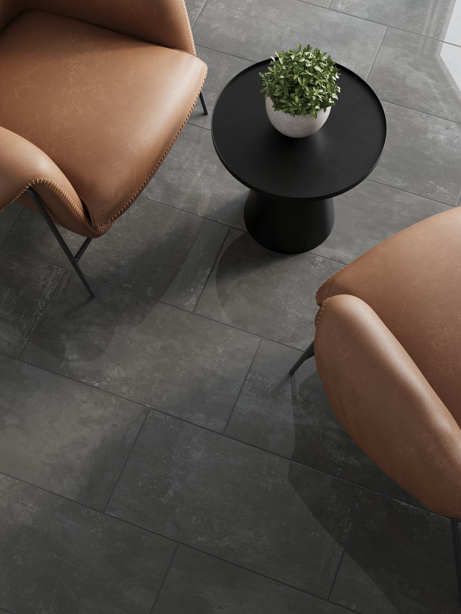 +One 12x24 Polished Porcelain Tile in Coal – MILE®stone