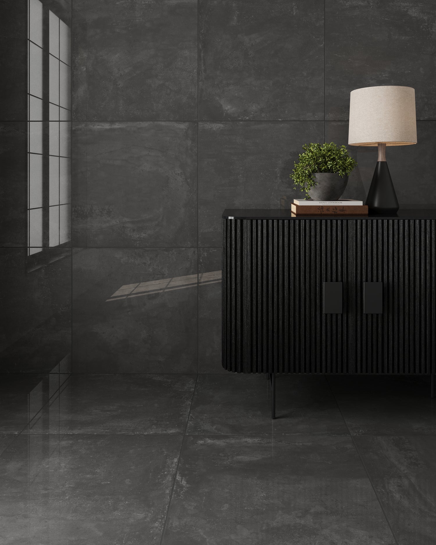 +One 24x24 Polished Porcelain Tile in Coal – MILE®stone